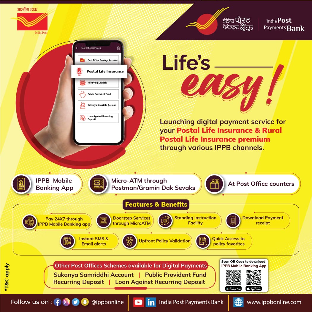 Department of Posts | Digital payment facility for PLI & RPLI through ...